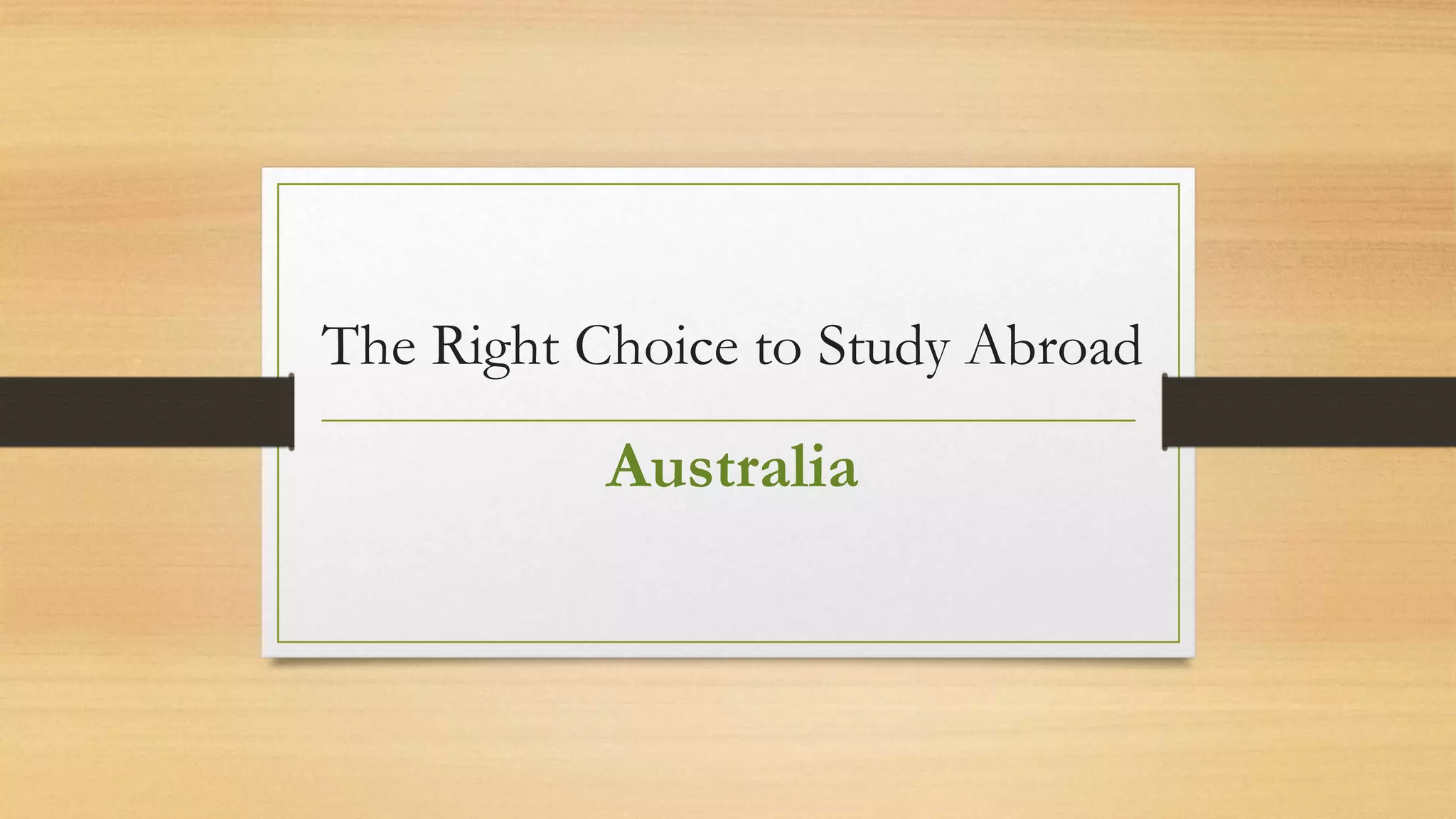 Reasons to Study in Australia | PPT