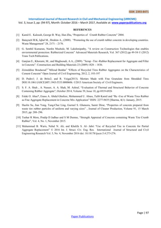 Study in Beneficial Point of Rubber Aggregate for Using in Concrete Mix ...