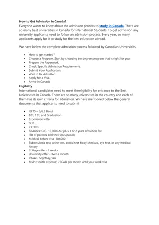 Study in Canada | PDF