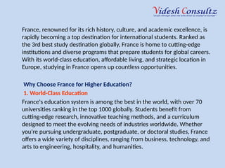 Study in France A Gateway to World-Class Education and Global ...