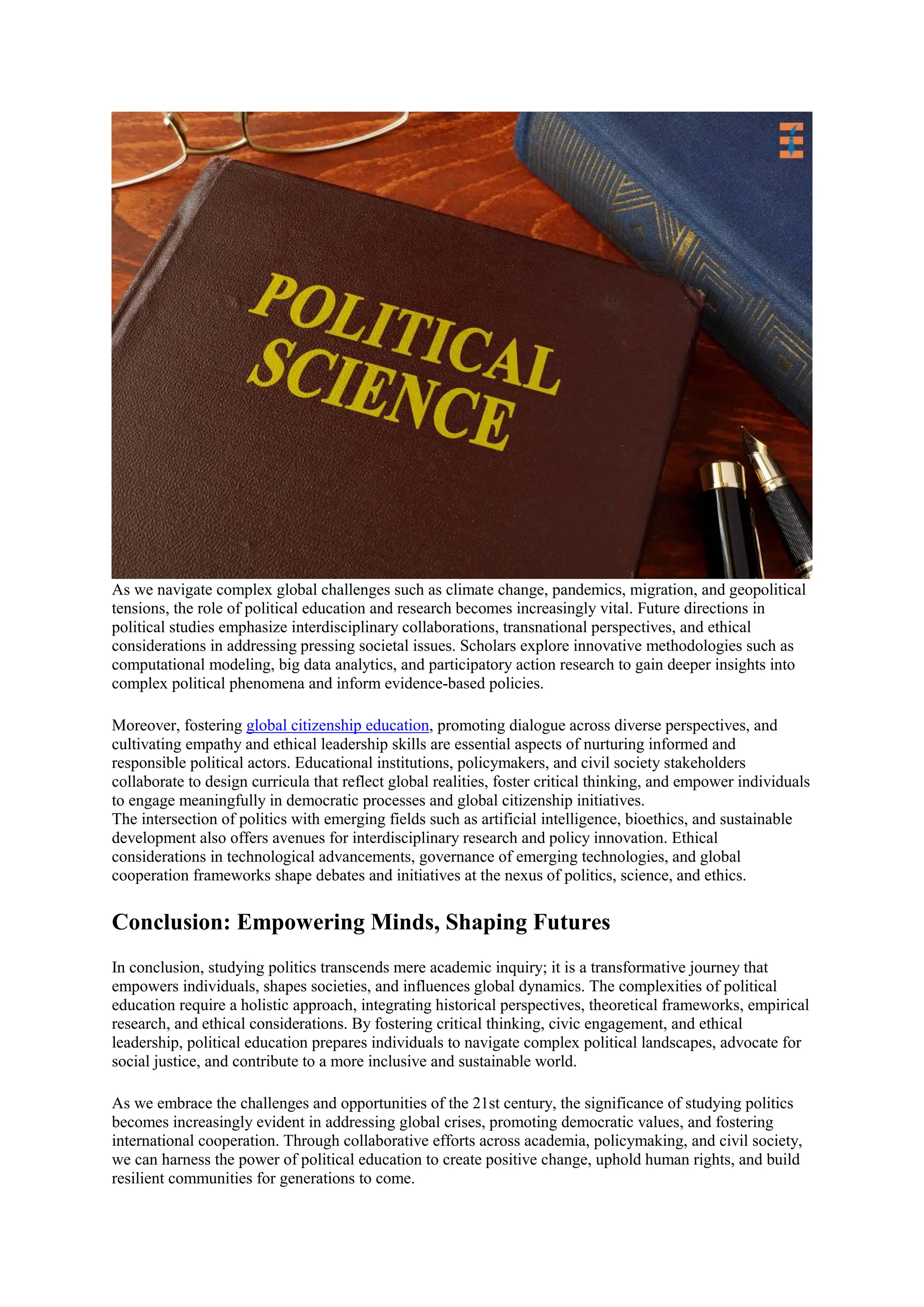 Studying Politics: Exploring the Complexities and Impact of Political ...