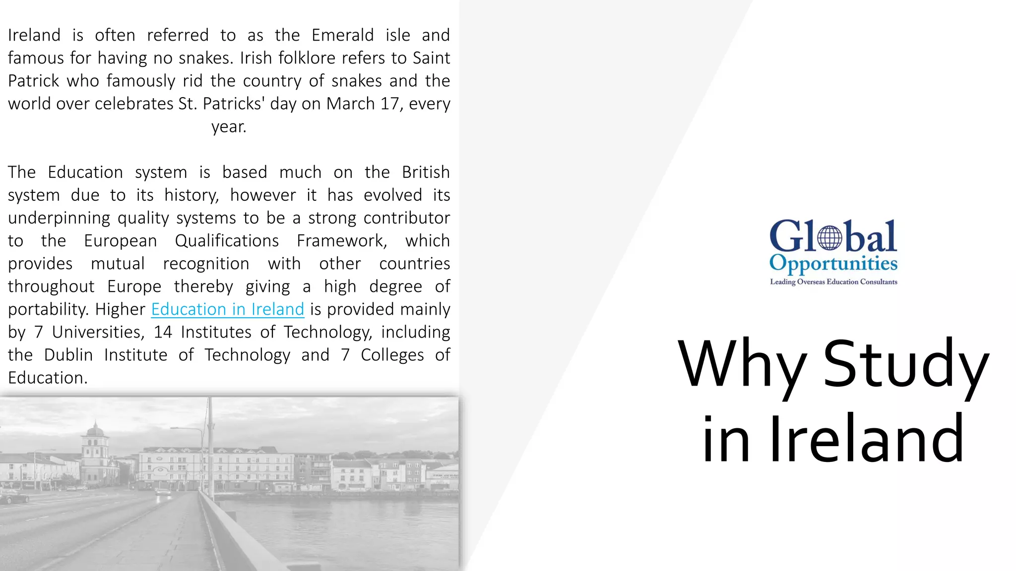 Study In Ireland - Global Opportunities | PDF