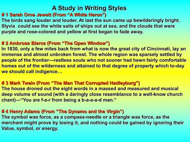 Study In Writing Styles | PPT