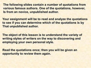 Study In Writing Styles | PPT