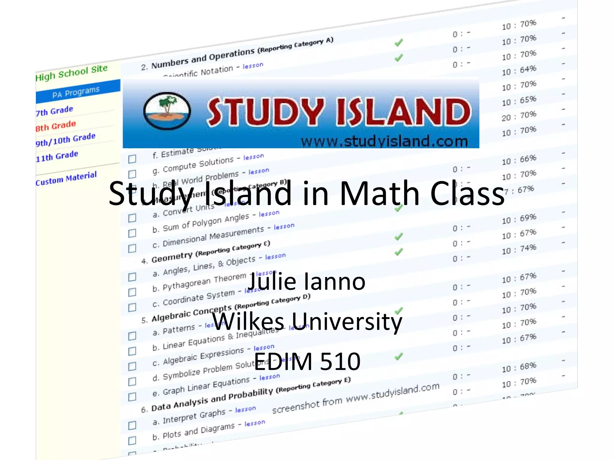 Study Island in Math Class | PPT | Educational Assessment | Education