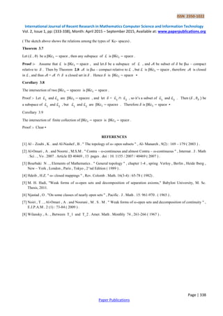 Study Kc - Spaces Via ω-Open Sets | PDF