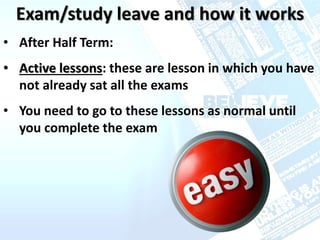 Exam/study leave and how it works | PPTX