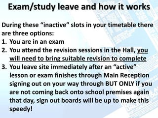 Exam/study leave and how it works | PPTX