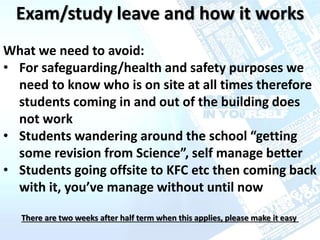 Exam/study leave and how it works | PPTX