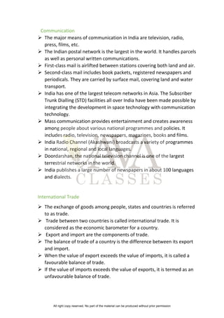 Lifelines of National Economy chapter for Class 10 STUDY MATERIAL PDF | PDF