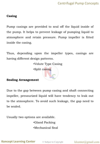 Centrifugal Pumps - Concept E-Learning Program - Study Material | PDF