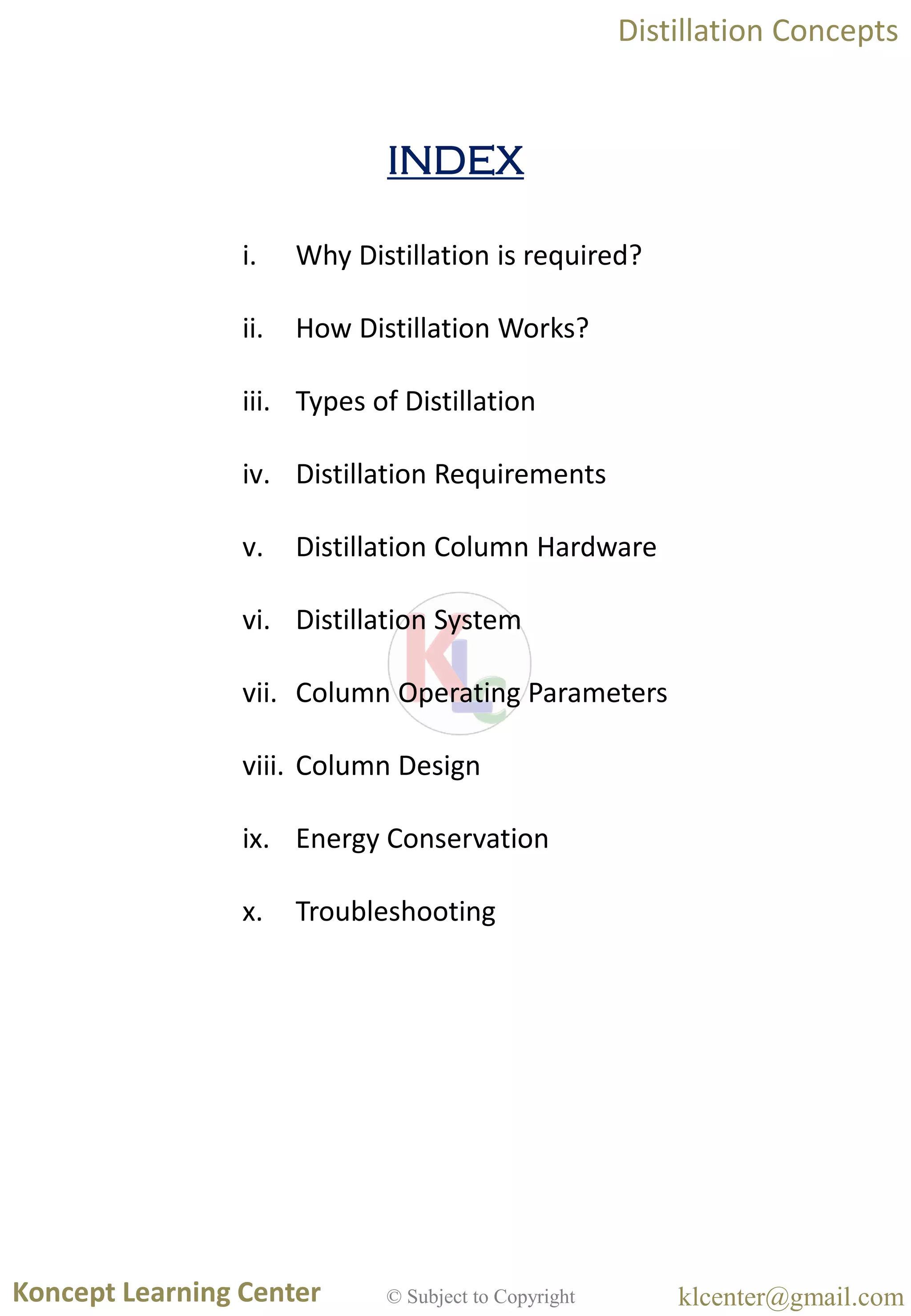 Distillation - Concept E-Learning Program - Study Material | PDF