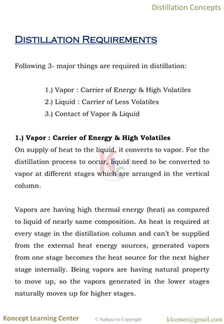 Distillation - Concept E-Learning Program - Study Material | PDF