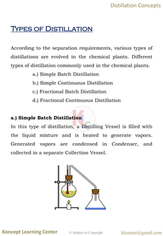 Distillation - Concept E-Learning Program - Study Material | PDF