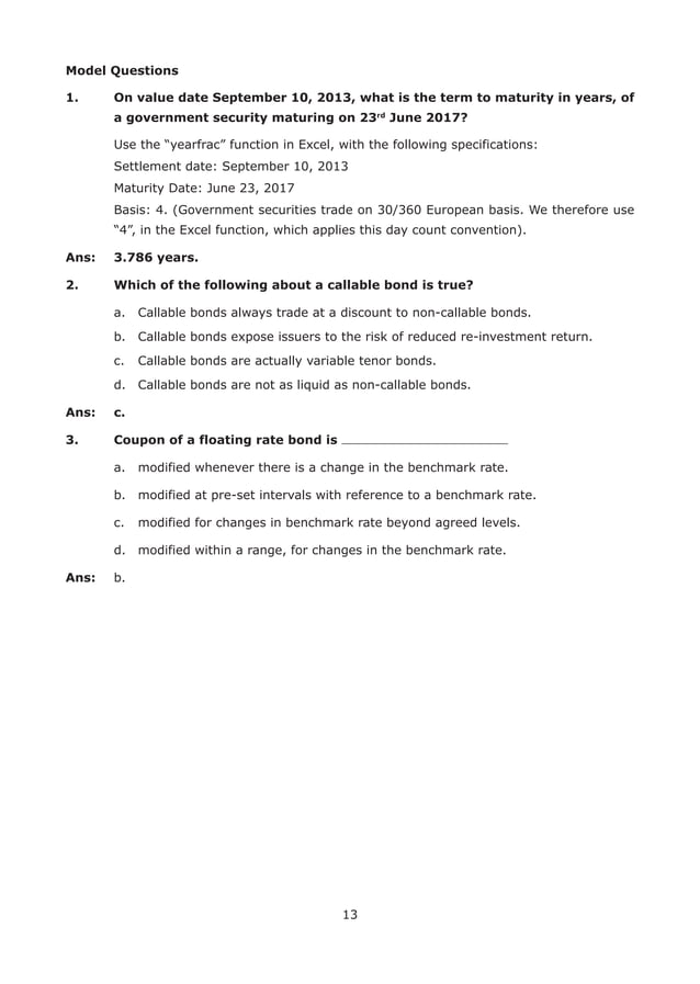 Study Material - [NCFM] FIMMDA-NSE Debt Market (Basic) Module | PDF