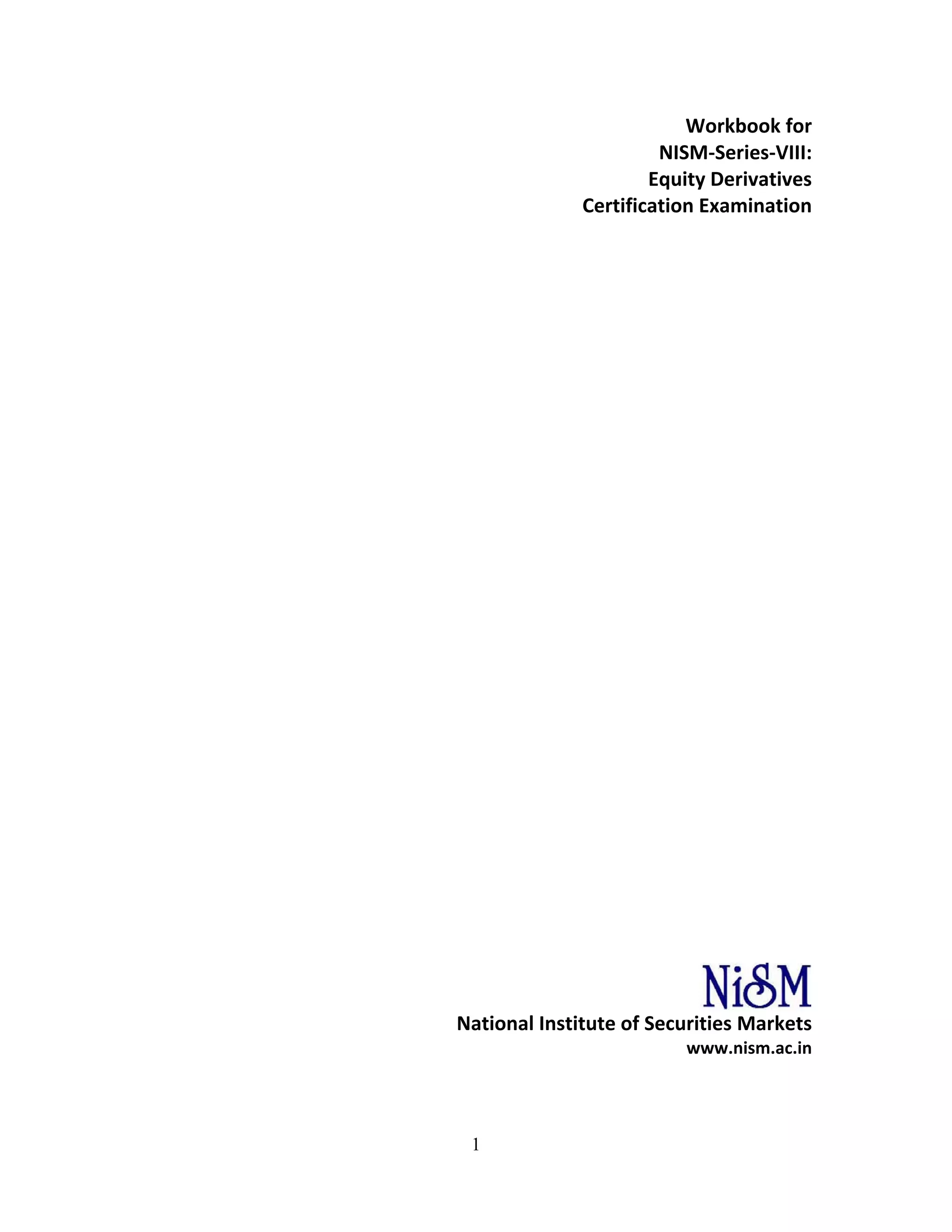 Study Material - [NISM] Series-VIII Equity Derivatives | PDF