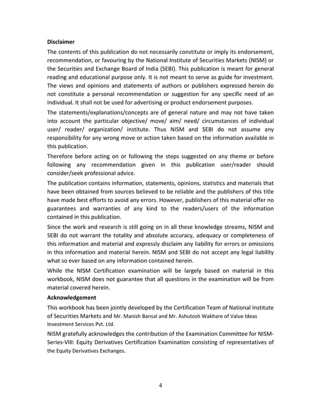 Study Material - [NISM] Series-VIII Equity Derivatives | PDF | Business ...