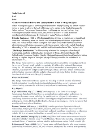 An Introduction and history and development of Indian Writing in ...