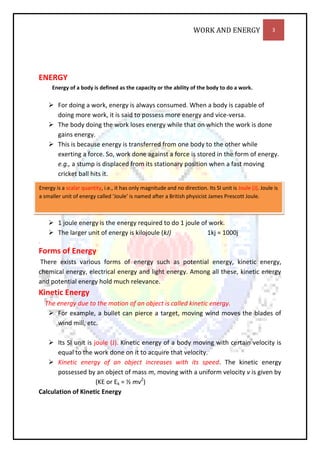 STUDY MATERIAL work and energy.pdf for 9 | PDF