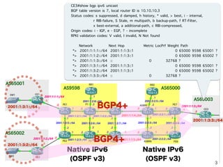 Technical report for IPv6 Routing w/ bgp4+ (part2) | PPT