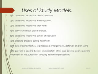 STUDY MODEL IN ORTHODONTICS | PPT