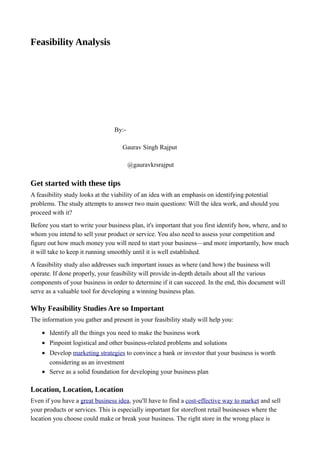 Feasibility Analysis | PDF