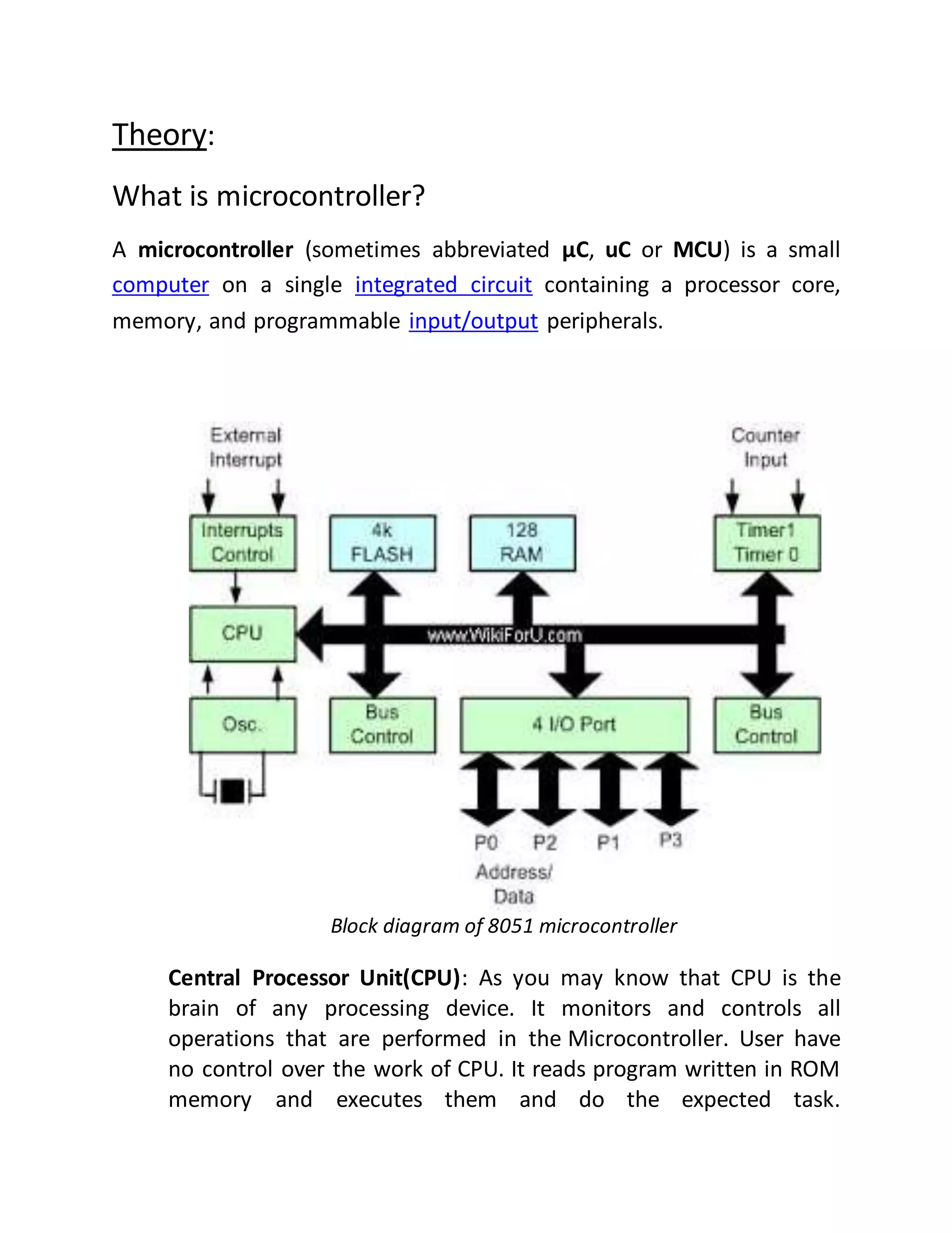 Study of 8051 microcontroller | DOCX