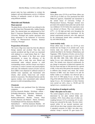 Study of analgesic and anti inflammatory activity of different ...