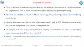 Study of assessment of cognitive ability | PPT