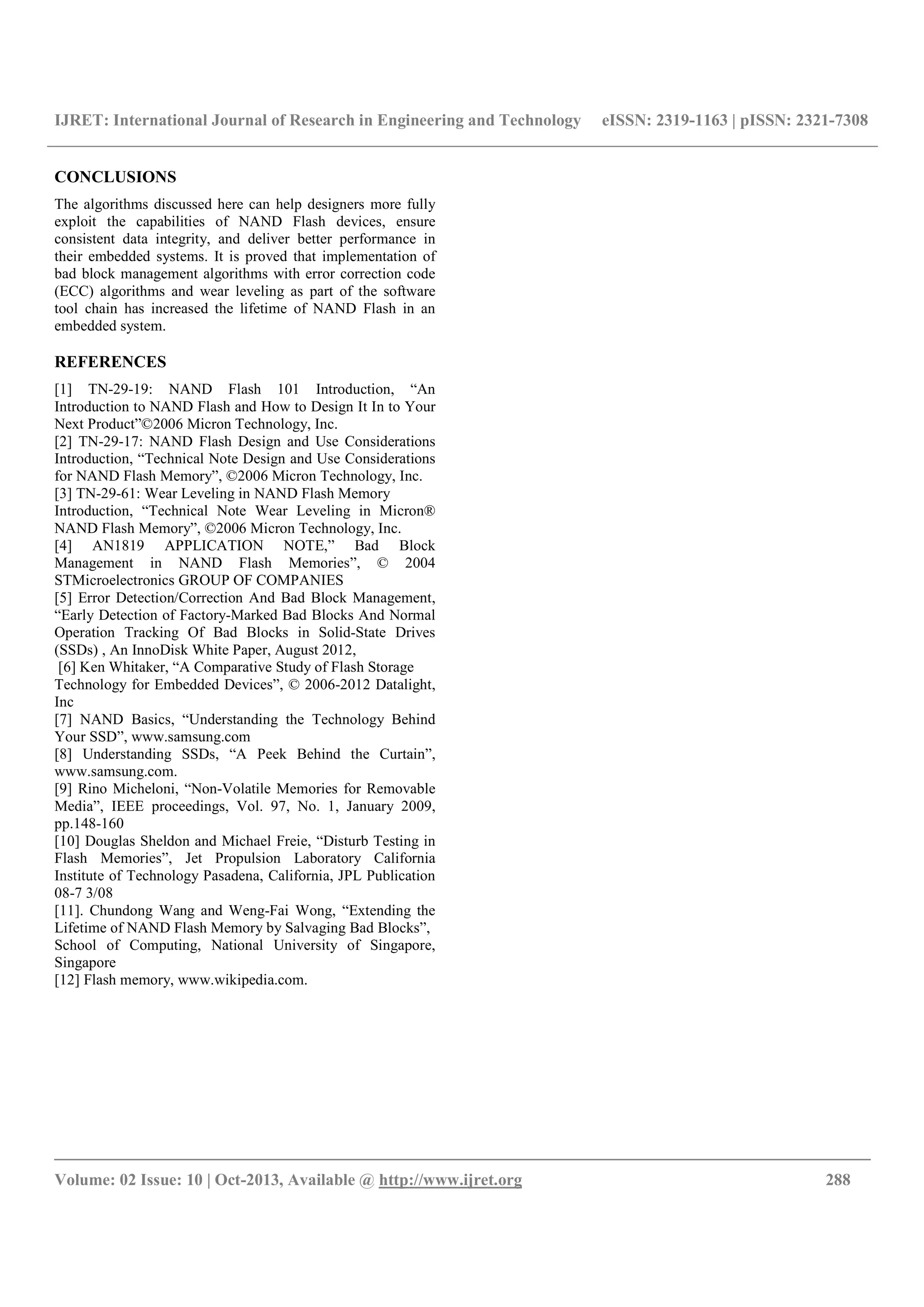 Study of bad block management and wear leveling in | PDF