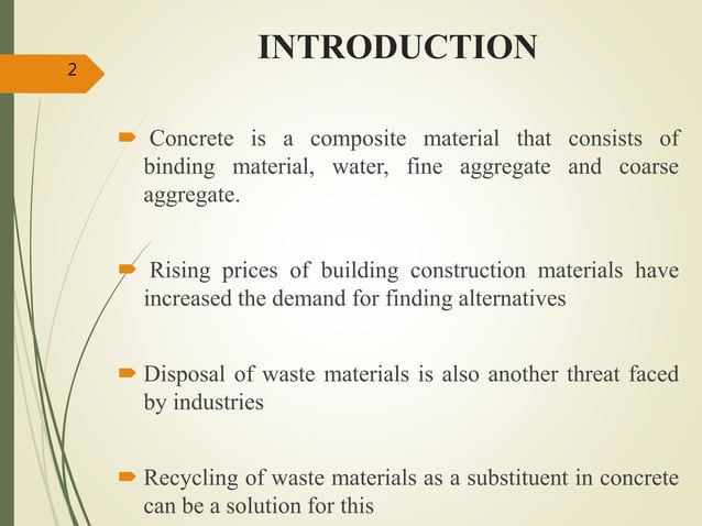Study of behaviour of concrete using waste materials as a partial ...