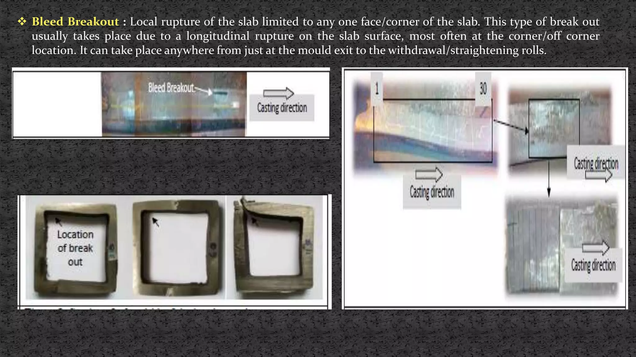 Study of breakouts in thin slab caster | PPTX