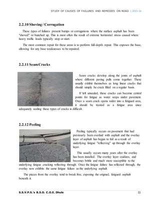 Study of causes of failures and remedies on road | PDF