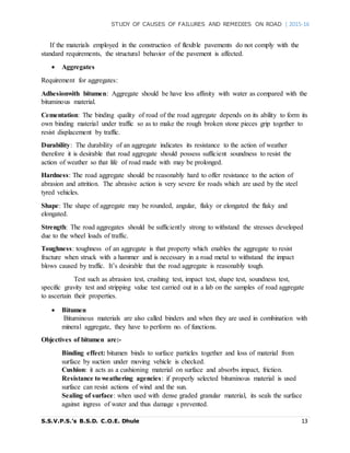 Study of causes of failures and remedies on road | PDF