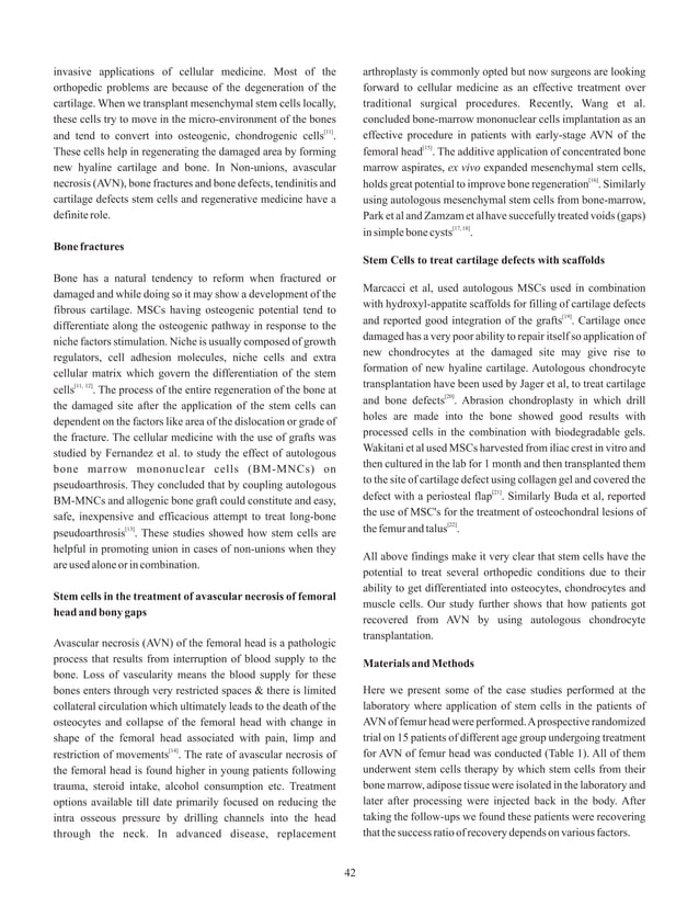 Study of cell therapy assisted regeneration of cartilage | PDF ...