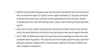 STUDY OF CERVICAL PAP SMEARS BASED ON BETHESDA.pptx