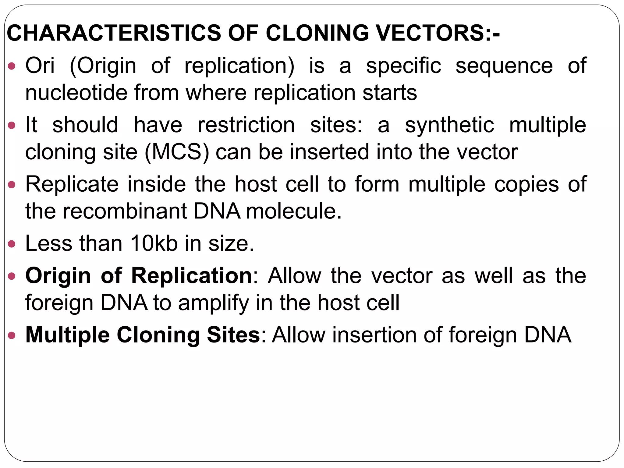 Study of cloning vectors and recombinant dna technology | PPTX
