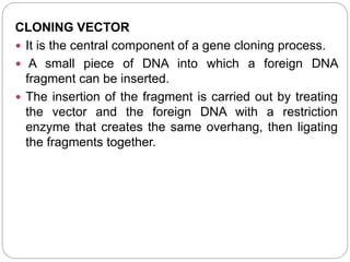 Study of cloning vectors and recombinant dna technology | PPTX