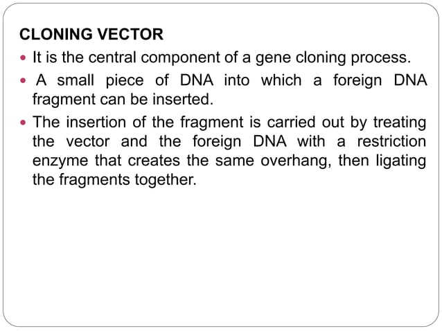 Study of cloning vectors and recombinant dna technology | PPTX