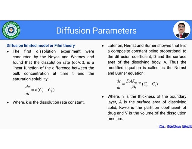 Study of Consolidation Parameters: Diffusion, Dissolution and ...