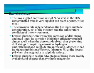 Study of corrosion control effect of H2S scavengers in drilling fluids ...