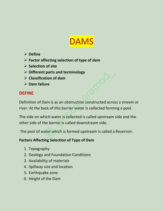 Study of dams | PDF