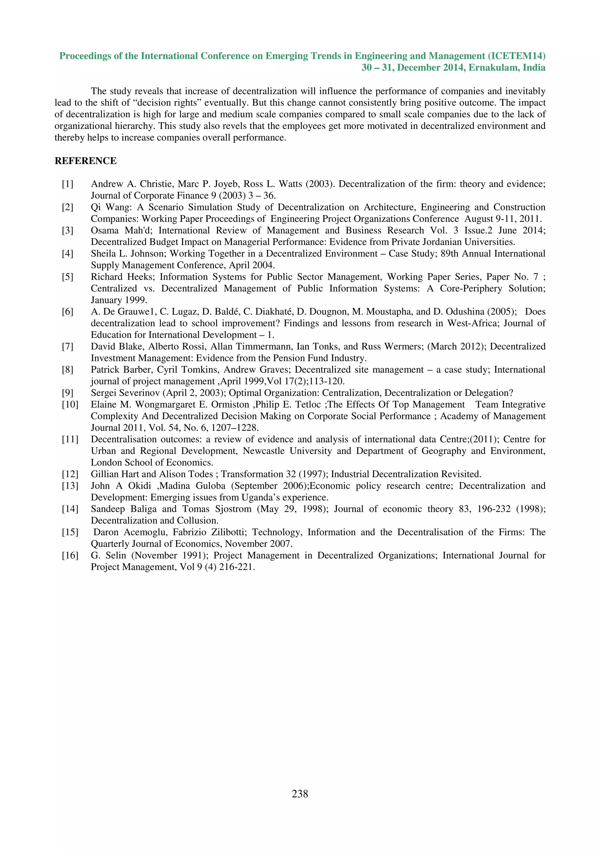 Study of decentralization in construction companies kerala | PDF