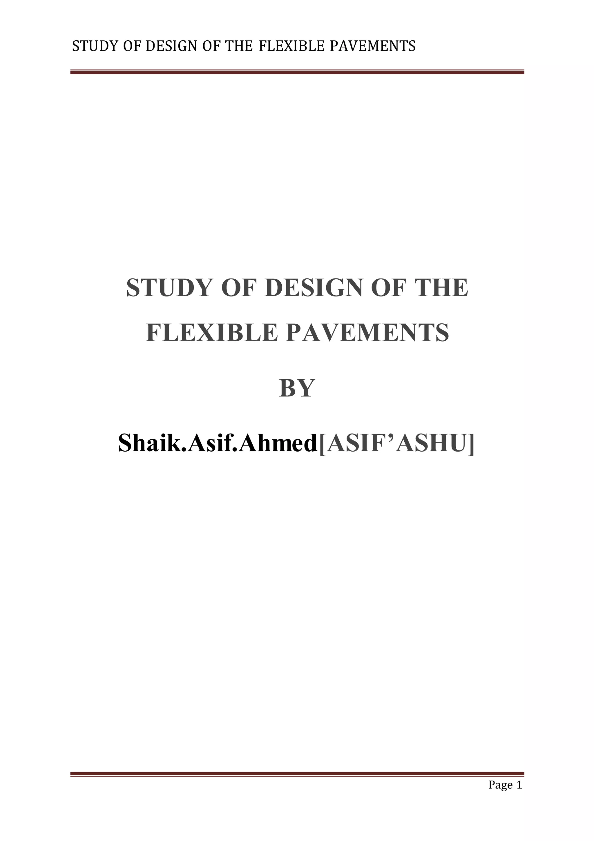 Study of design of the flexible pavements | DOCX | Civil Engineering Industry | Industries