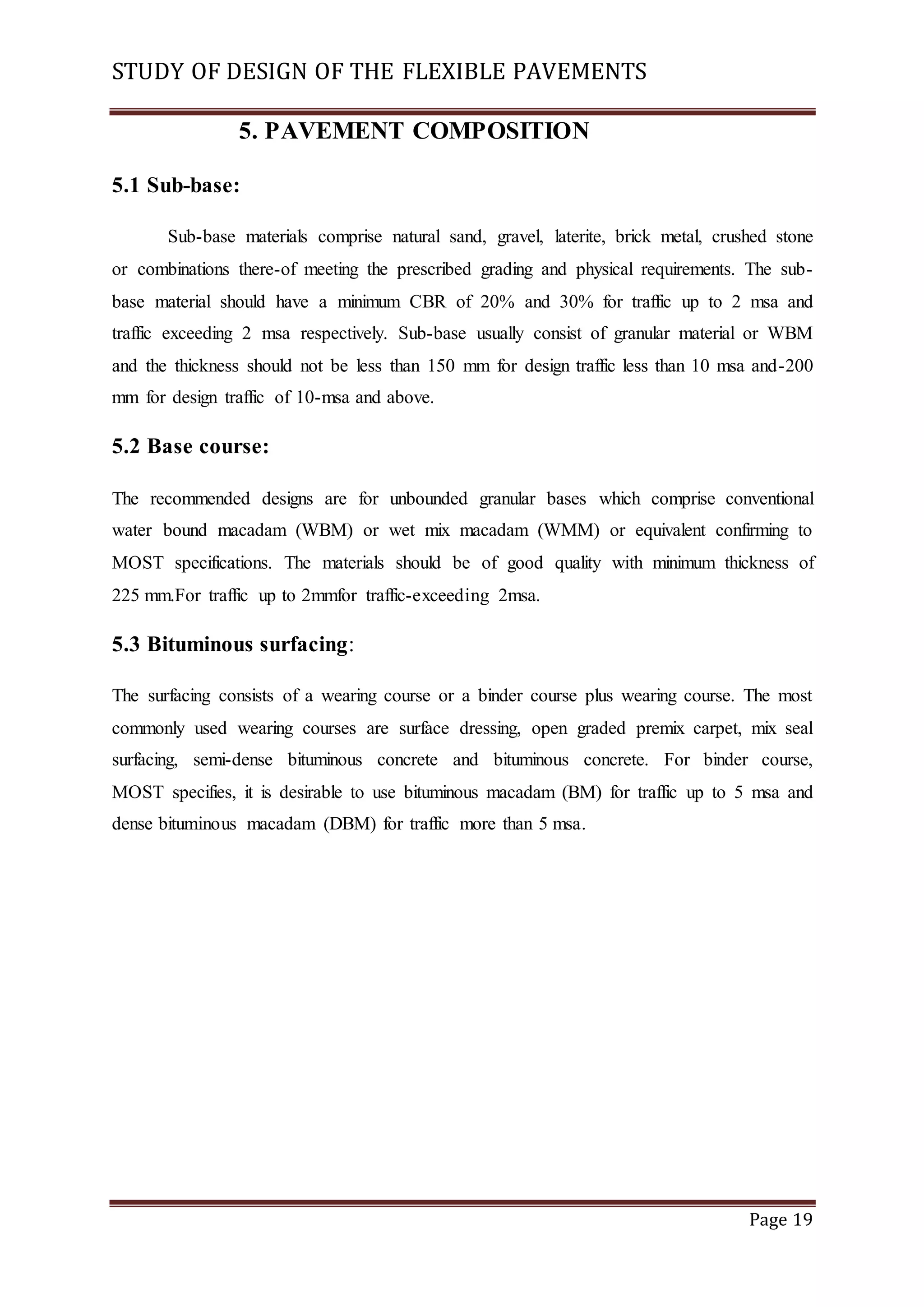 Study of design of the flexible pavements | DOCX