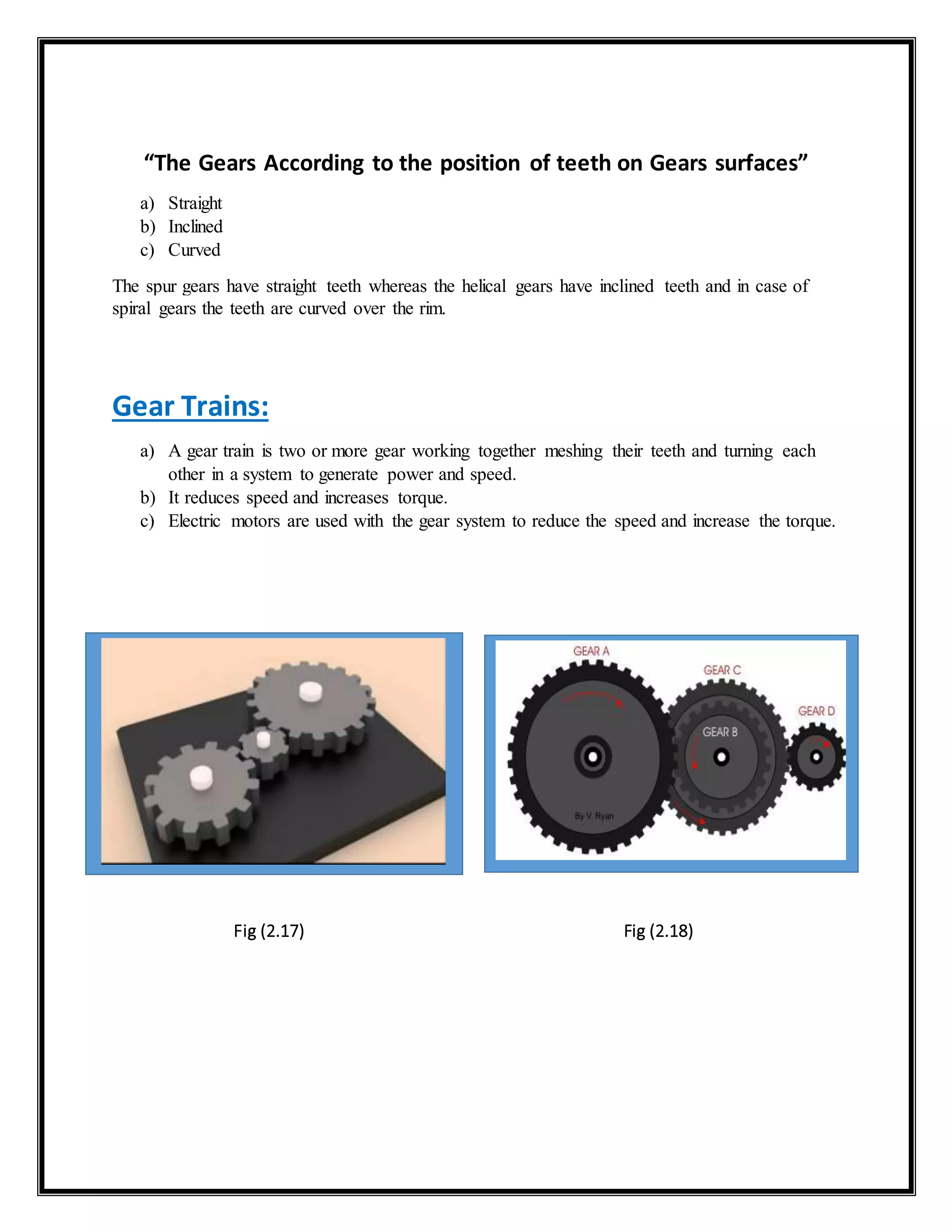 Study of different types of Gears | DOCX