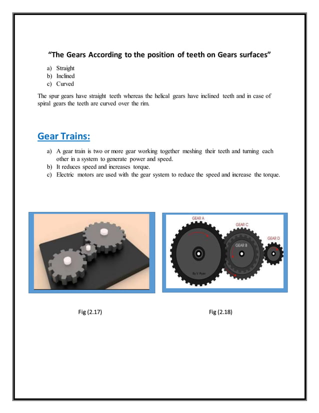 Study of different types of Gears | PDF