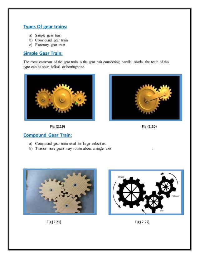 Study of different types of Gears | PDF