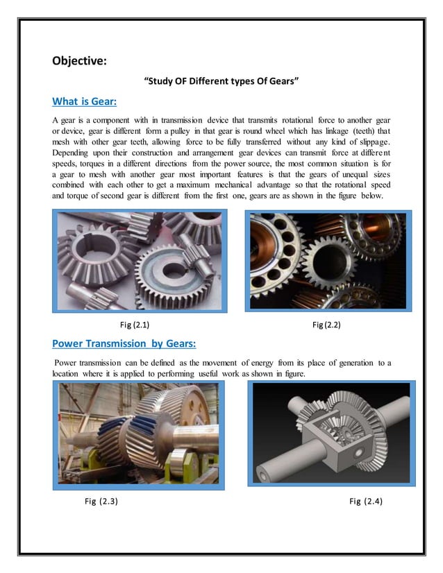 Study of different types of Gears | PDF