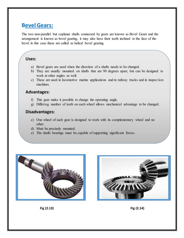 Study of different types of Gears | PDF